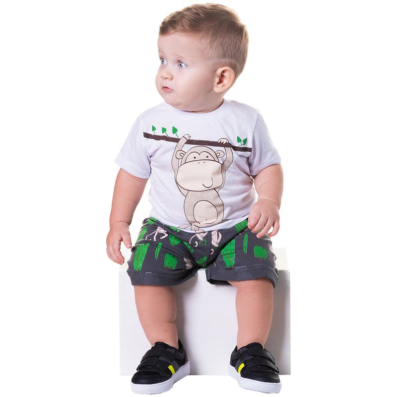 Conjunto Bebê Menino Little Monkey Preto